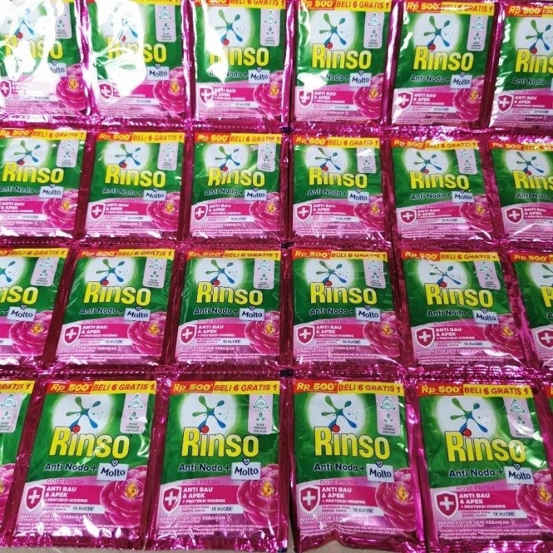 Jual Rinso Deterjen Cair Renceng Sachet Rp.500 Isi 12 x 18 ml | Shopee ...