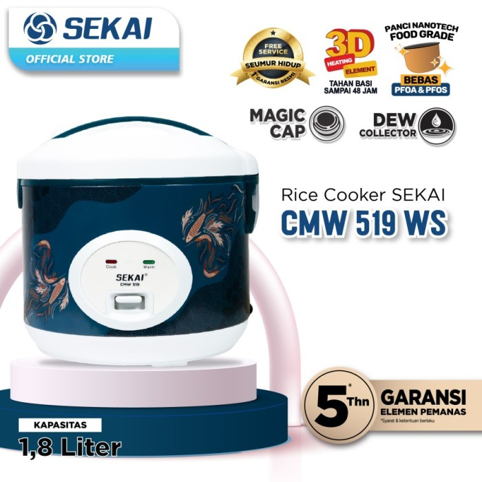 Jual Sekai Rice Cooker 1,8 Liter Penanak Nasi Magic Com Penghangat Nasi ...