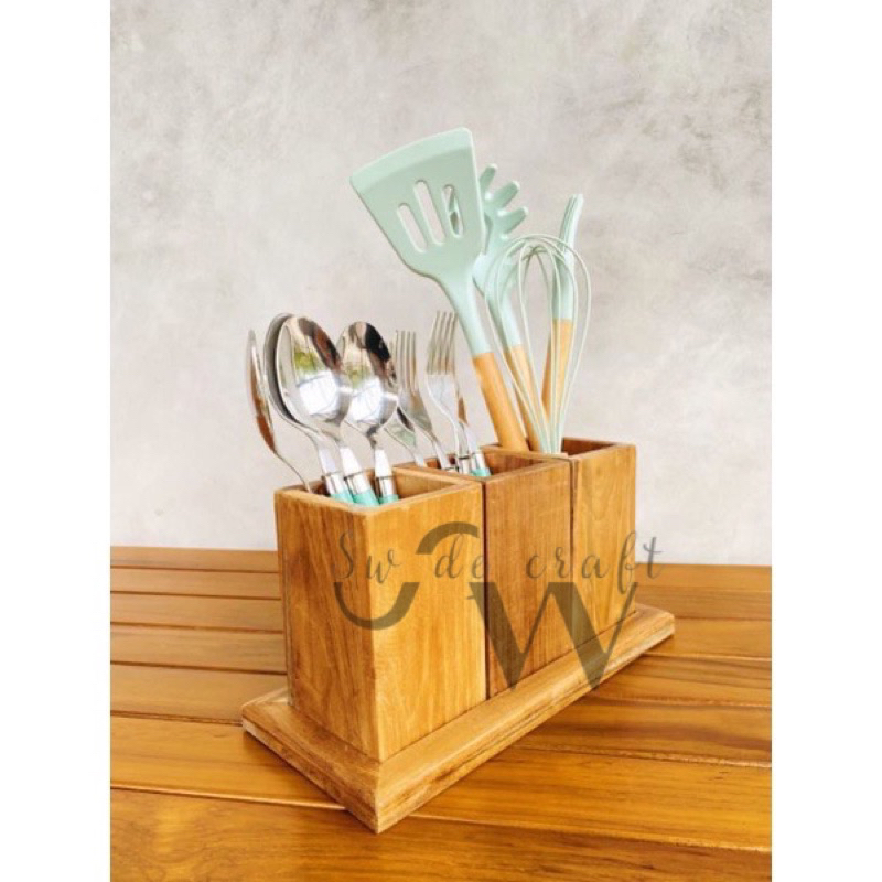 Jual Tempat sendok Rak sendok Kayu jati perhutani | Shopee Indonesia