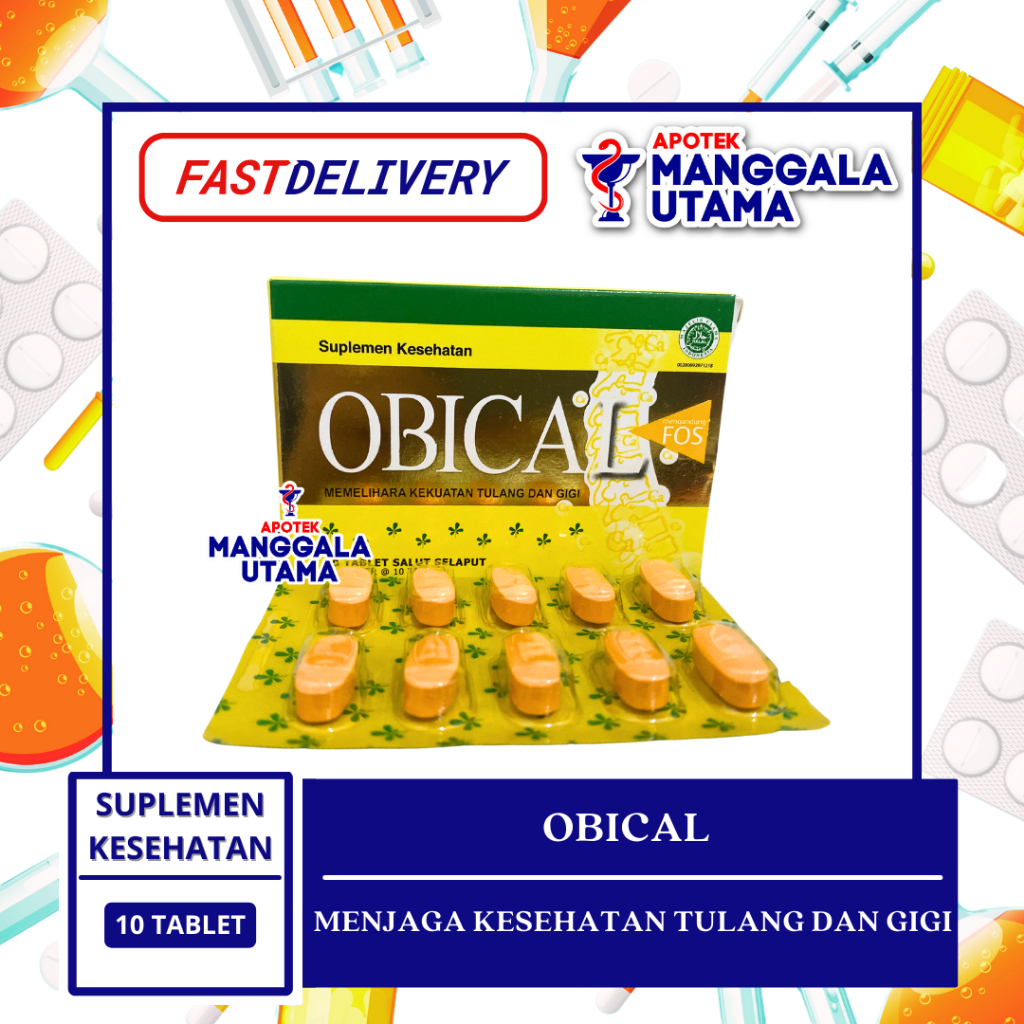 Jual OBICAL PER STRIP ISI 10 TABLET SUPLEMEN KESEHATAN TULANG | Shopee ...