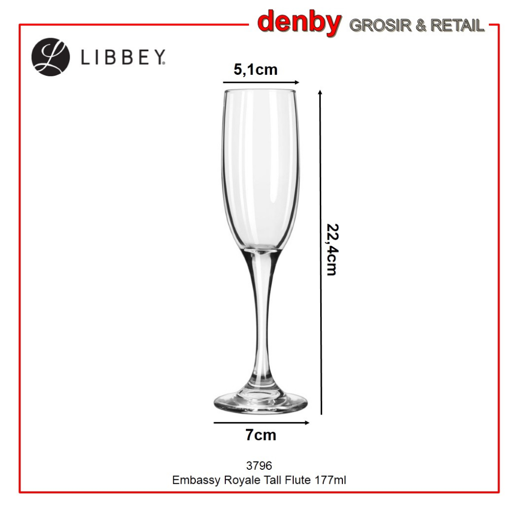 Jual Libbey Gelas 3796 Embassy Royale Tall Flute 177ml | Shopee Indonesia