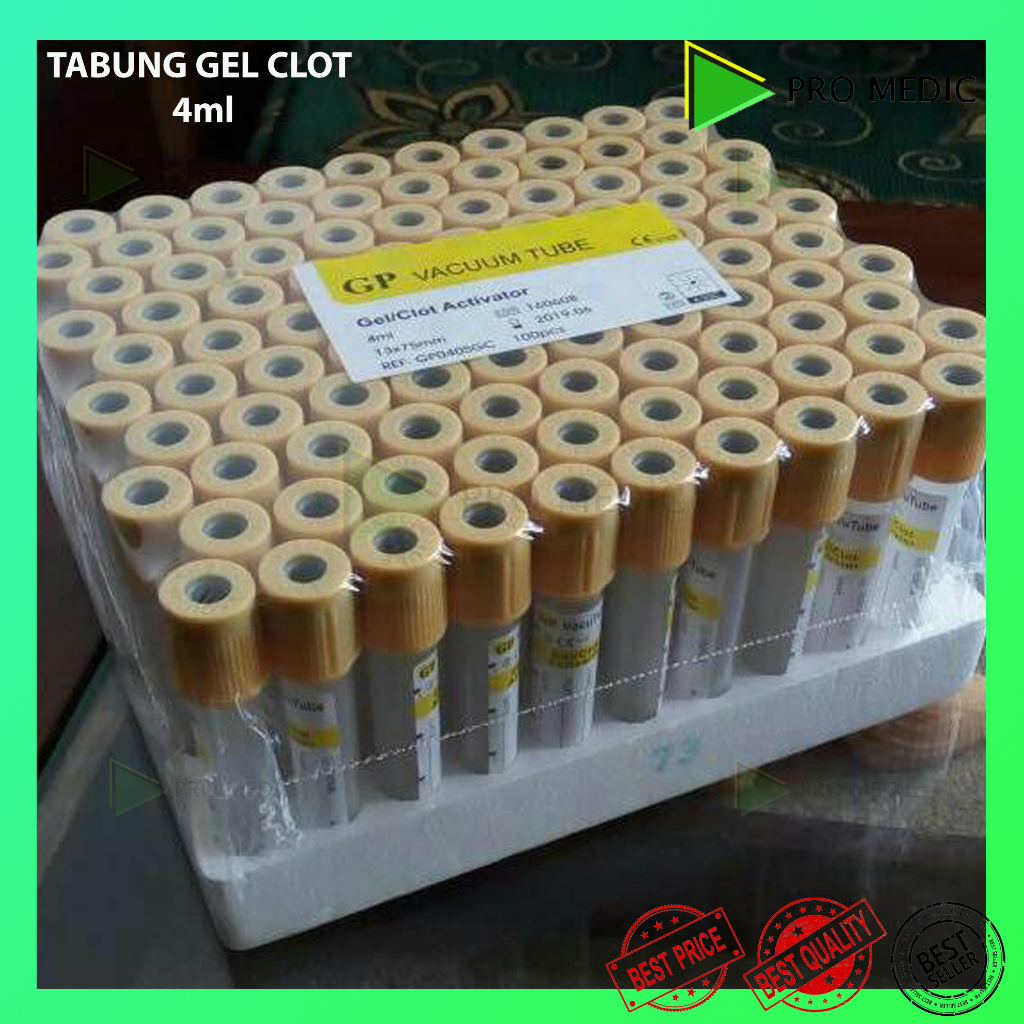 Jual Tabung Vacutainer Gel CLot Activator 4ml GP | Shopee Indonesia