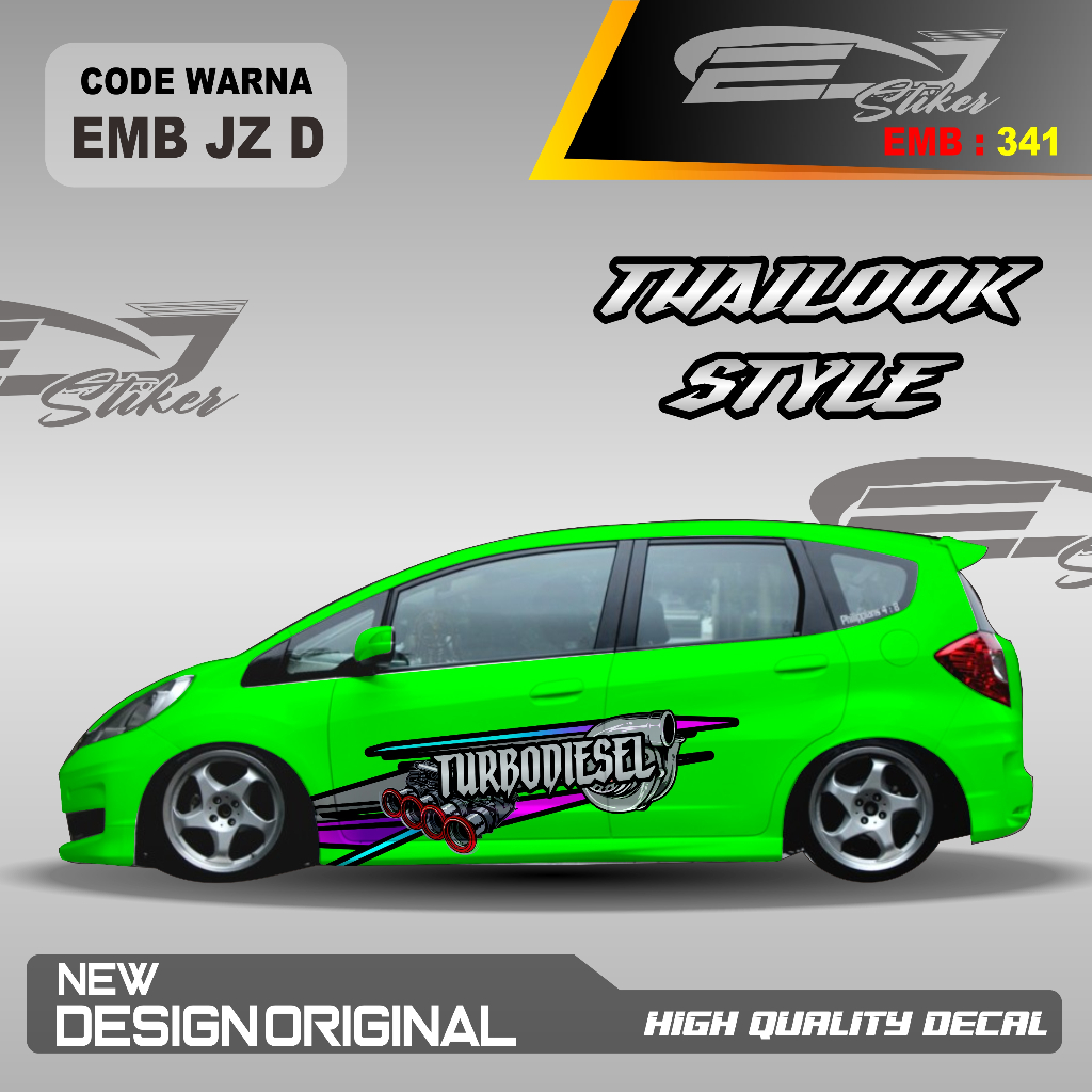 Jual STIKER DECAL BODY MOBIL DESAIN TURBO DIESEL-STIKER DECAL FREE ...