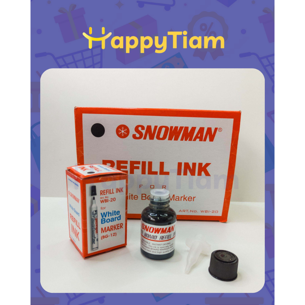 Jual TINTA SPIDOL WHITEBOARD SNOWMAN WHITE BOARD MARKING INK ISI REFFIL ...