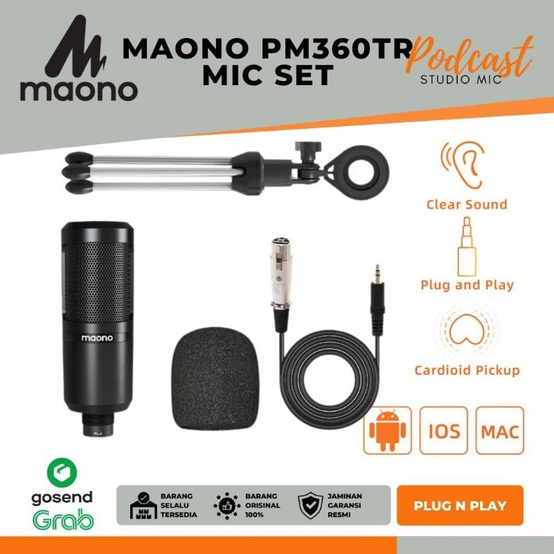 Jual Mic MAONO AU-PM360TR Microphone Condenser Cardioid XLR to 3.5mm | Shopee Indonesia