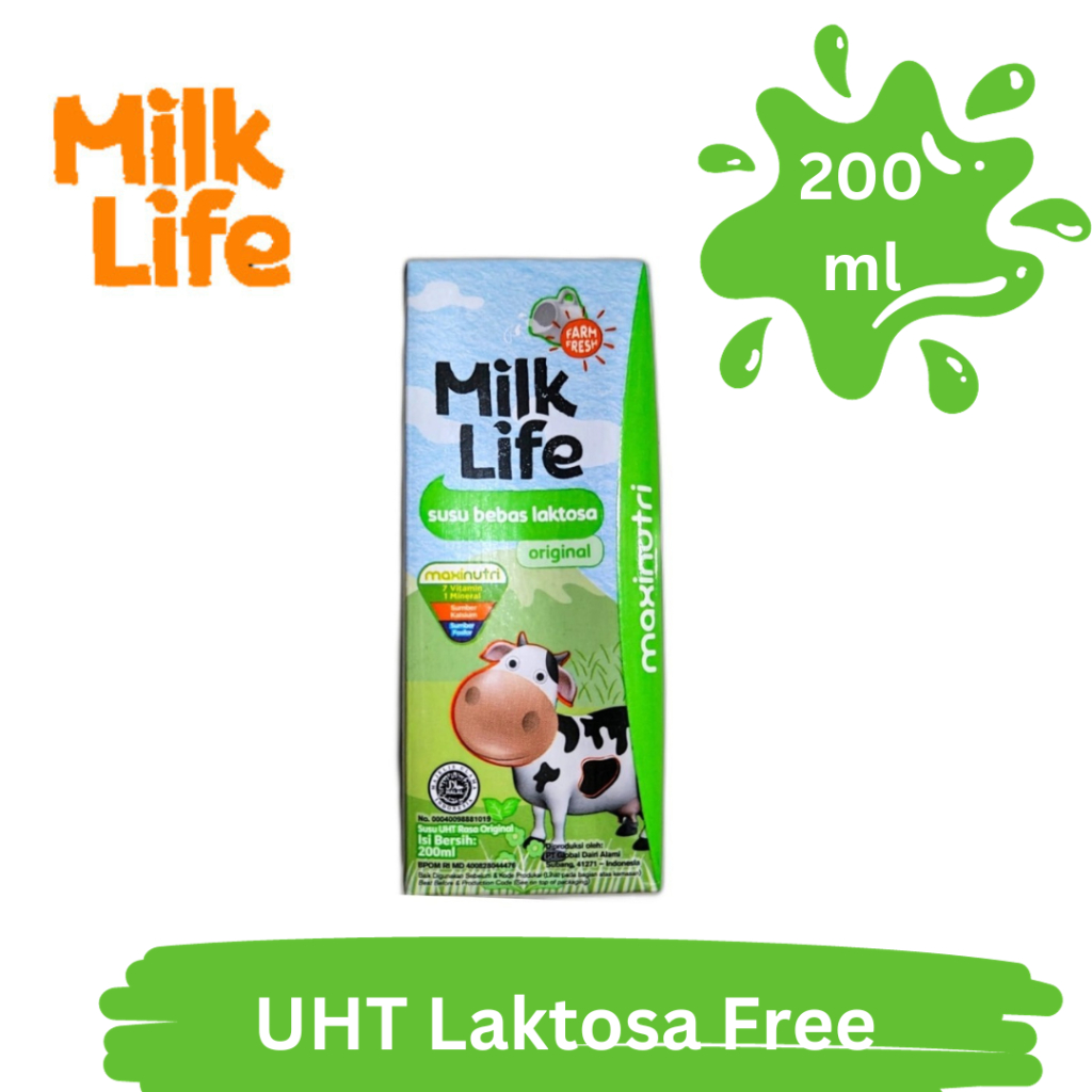 Jual MILK LIFE SUSU UHT LACTOSE FREE | SUSU UHT BEBAS LAKTOSA ISI 6 PCS | 200 ML | Shopee Indonesia