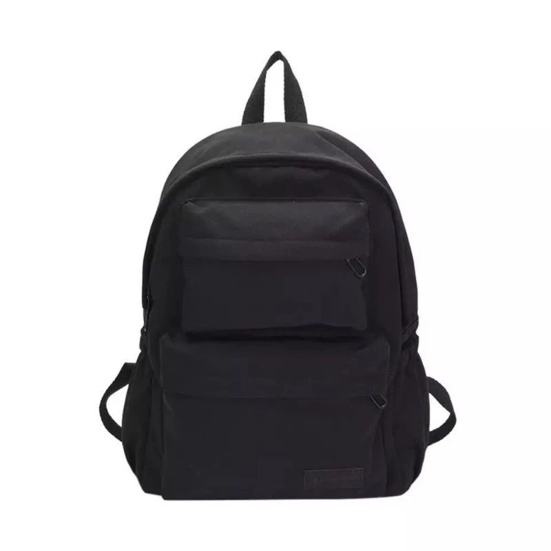 Jual TAS RANSEL HITAM POLOS FULL BLACK SEKOLAH KERJA KULIAH TRAVEL ...