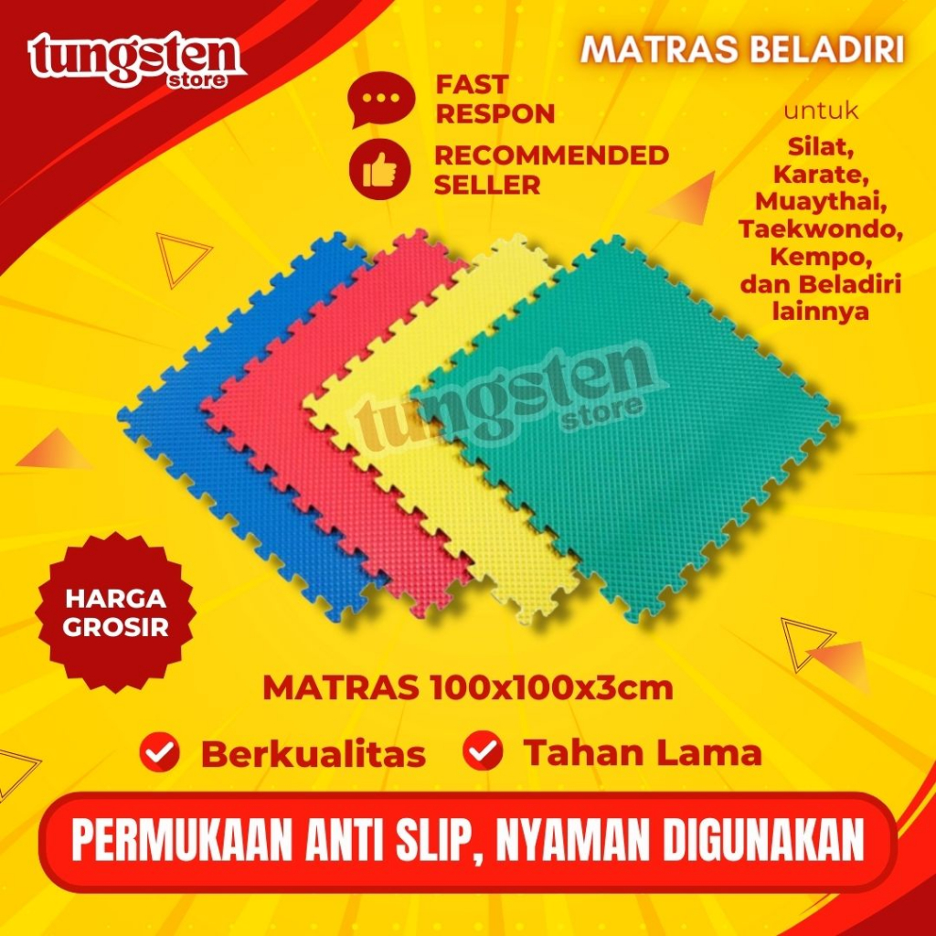 Jual Matras Silat Beladiri Karate Taekwondo Kempo 3cm 100x100cm ...