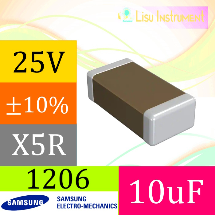 Jual 10uF 25V X5R ±10% 1206 3216(mm) SMD Multilayer Ceramic Capacitor ...
