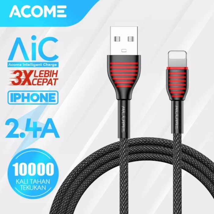 Jual Kabel Data Lightning 2.4A Acome ASL-010 | Shopee Indonesia