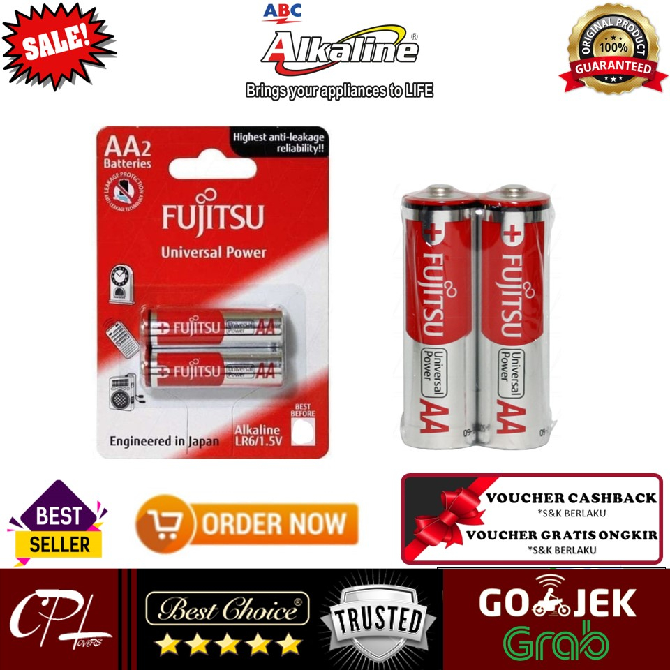 Jual Battery Fujitsu Alkaline AA Isi 2 PCS | Shopee Indonesia