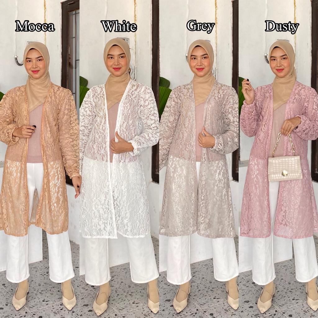 Jual LACE LONG OUTER - BRUKAT PREMIUM - OUTER WEAR - CARDIGAN - TANS ...