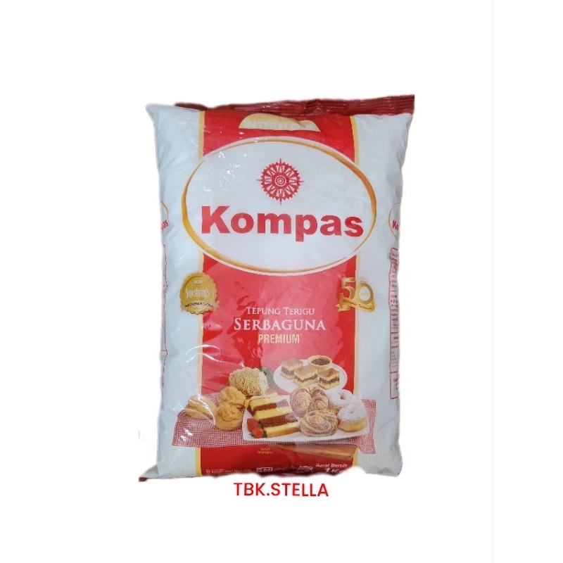 Jual TEPUNG TERIGU SERBAGUNA PREMIUM KOMPAS 1 KG | Shopee Indonesia