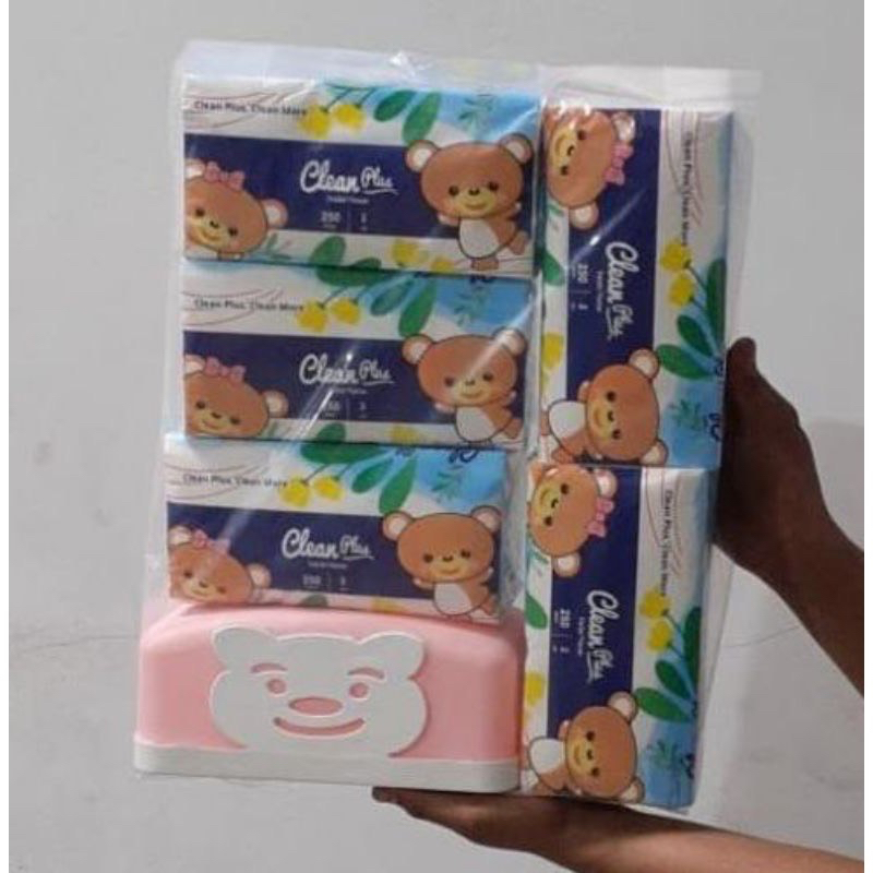 Jual [5 PACK + KOTAK TISU ] Tissue cleanplus 250 sheet peket 1 tenteng ( 5pcs tisue free kotak 1 ...
