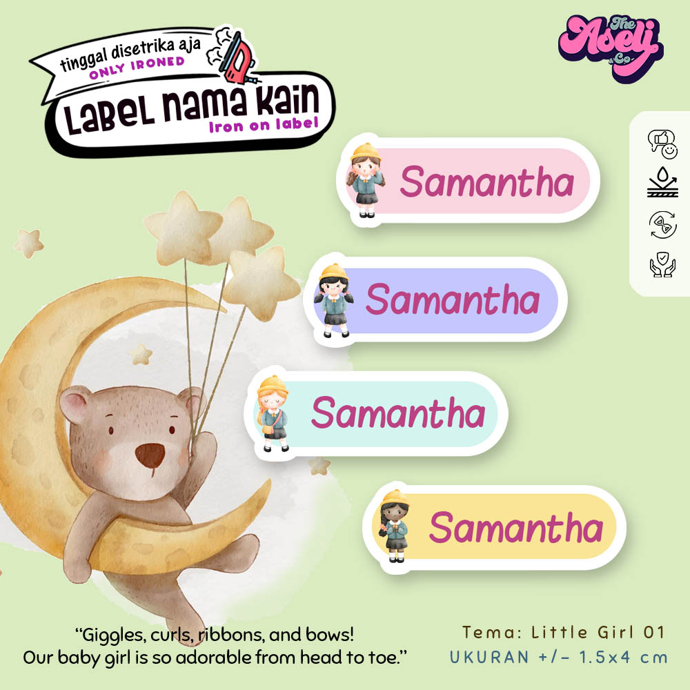 Jual Stiker label nama kain iron on custom nama | Shopee Indonesia