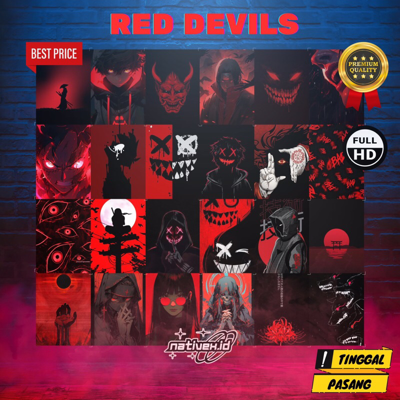 Jual (Isi 24 Pcs) Poster Dinding Aesthetic | Poster Dinding Tema Red ...