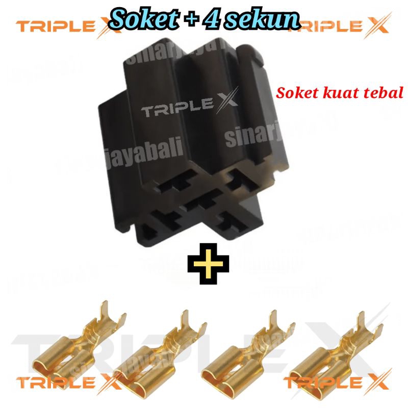 Jual soket relay 4kaki 5kaki socket 4 5 kaki 4pin 5pin rumah tempat ...