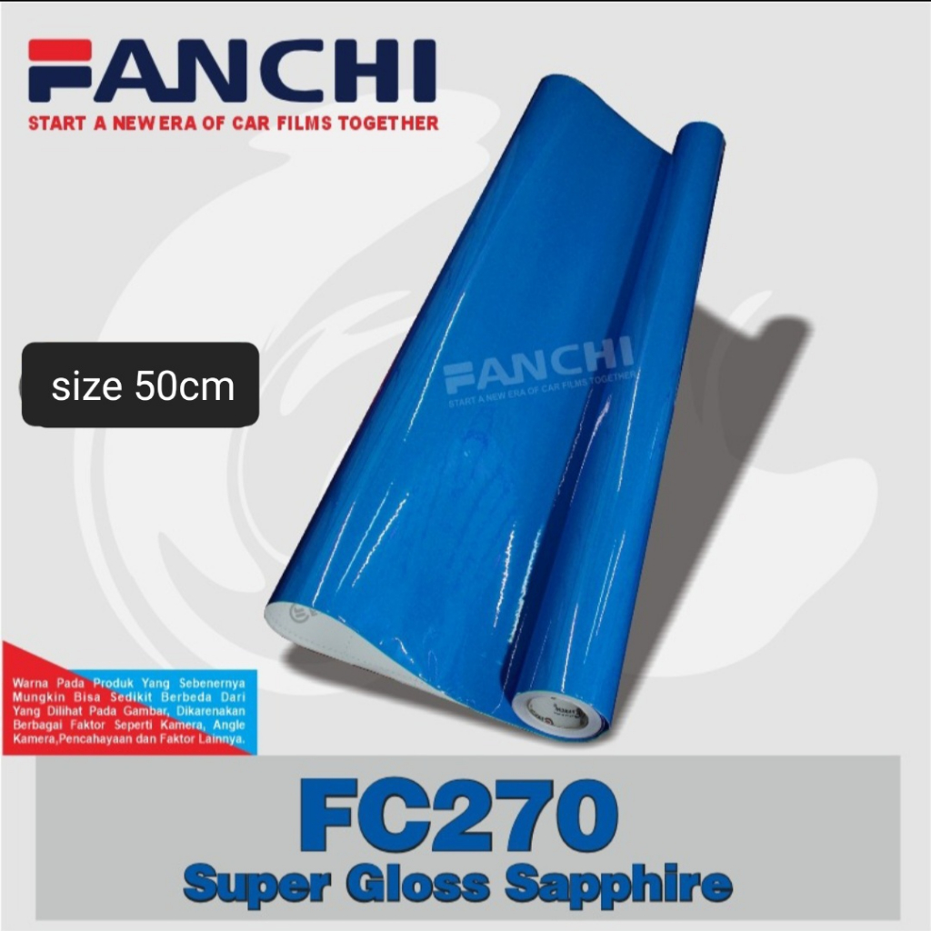 Jual 50cm Sticker FANCHI FC270 Super Gloss Glossy Sapphire Blue per ...