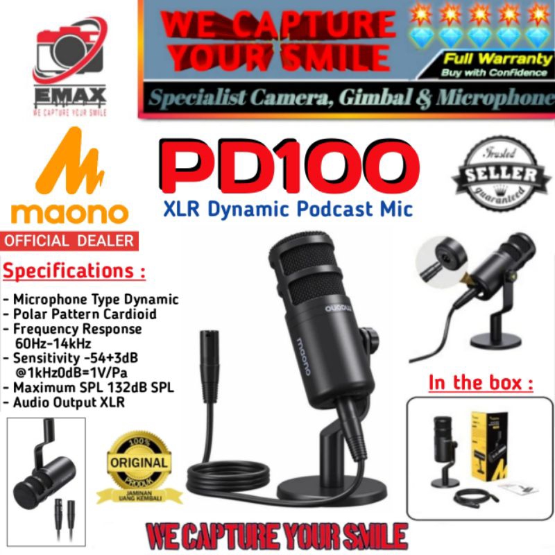 Jual MAONO PD100 XLR Dynamic Microphone Podcast Live Streaming ...