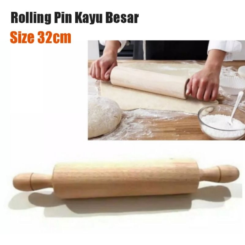 Jual Rolling Pin Besar Kayu Perata Adonan Kayu Mahoni | Shopee Indonesia