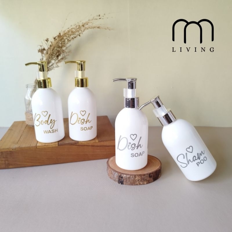 Jual Botol Sabun Cair Pump Aesthetic PUTIH OVAL 250ml GS | Shopee Indonesia