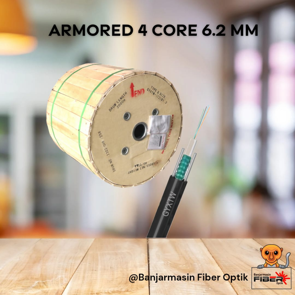 Jual Kabel Fiber Optik FO 4 Core GYXTW Armoured fiber optic Falcom ...