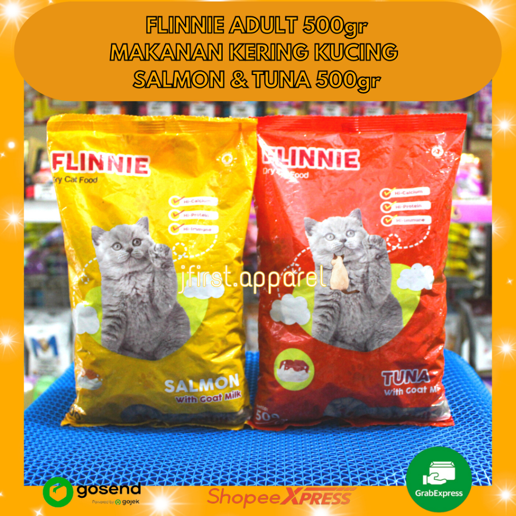 Jual FLINNIE ADULT 500G | MAKANAN KERING KUCING FLINNIE SALMON TUNA ...