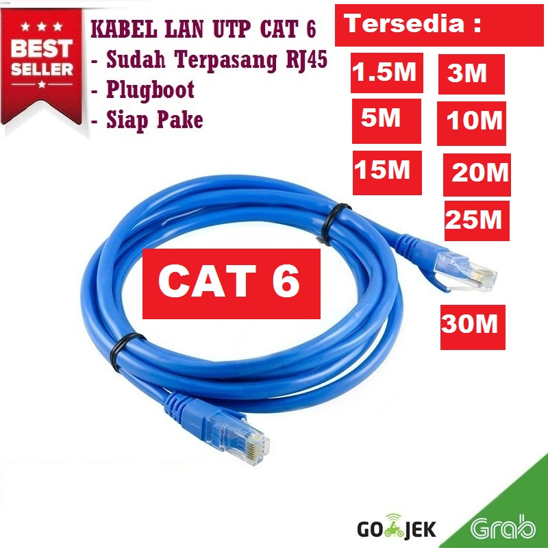 Jual KABEL LAN UTP CAT6 CAT6E CAT 6 1.5M 3M 5M 10M | Shopee Indonesia