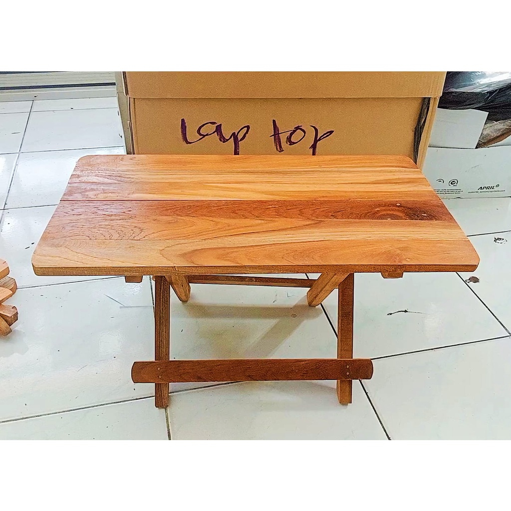 Jual Meja Belajar / Meja Lipat Kayu Jati Besar 30 x 50 | Shopee Indonesia
