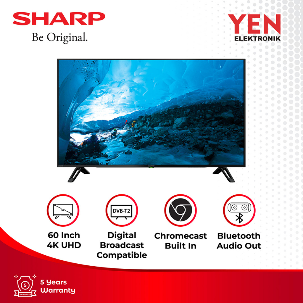 Jual Sharp LED TV 4K Ultra-HDR Basic TV 4T-C60CH1X Black 60 inch ...