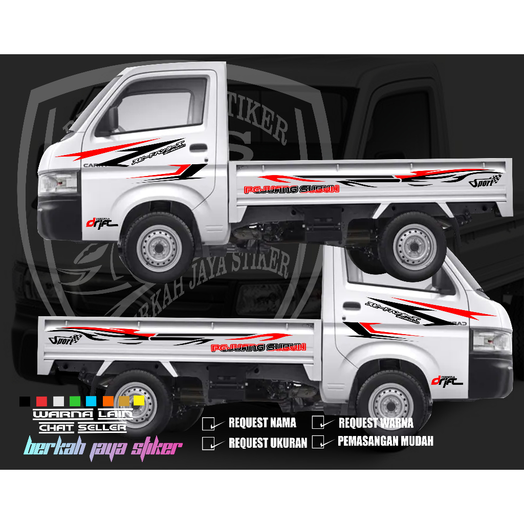 Jual Sticker Stiker Mobil Pick Up Suzuki New Carry T120 Futura | Shopee ...