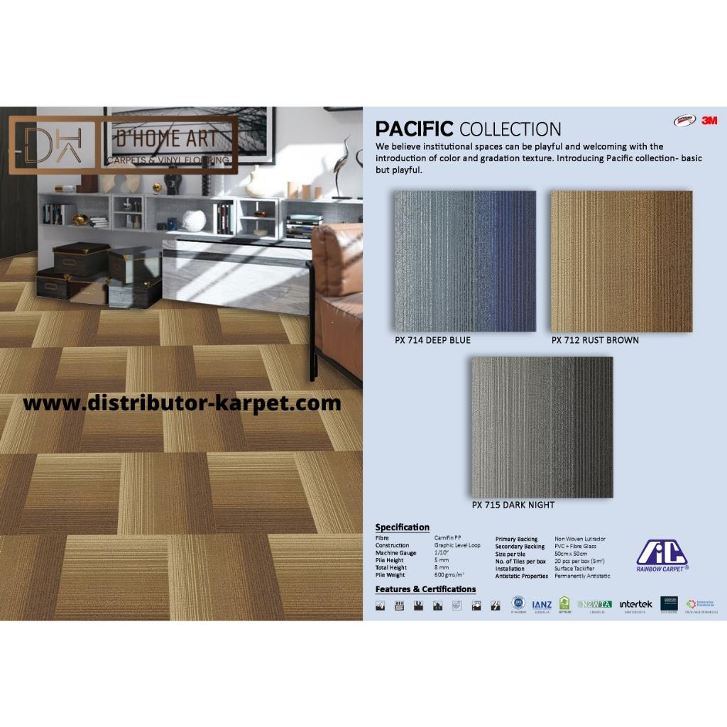 Jual Karpet Tile Pacific Ruang Lobby Kantor Motif Garis Ukuran 50cm x ...