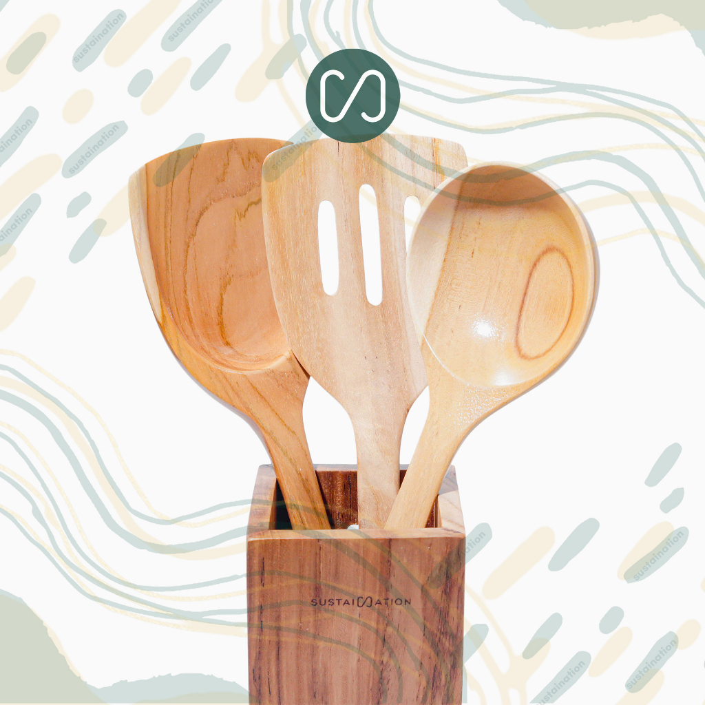 Jual Sustaination Alat Masak Kayu Jati (Spatula Sutil Sodet Sendok Sup ...