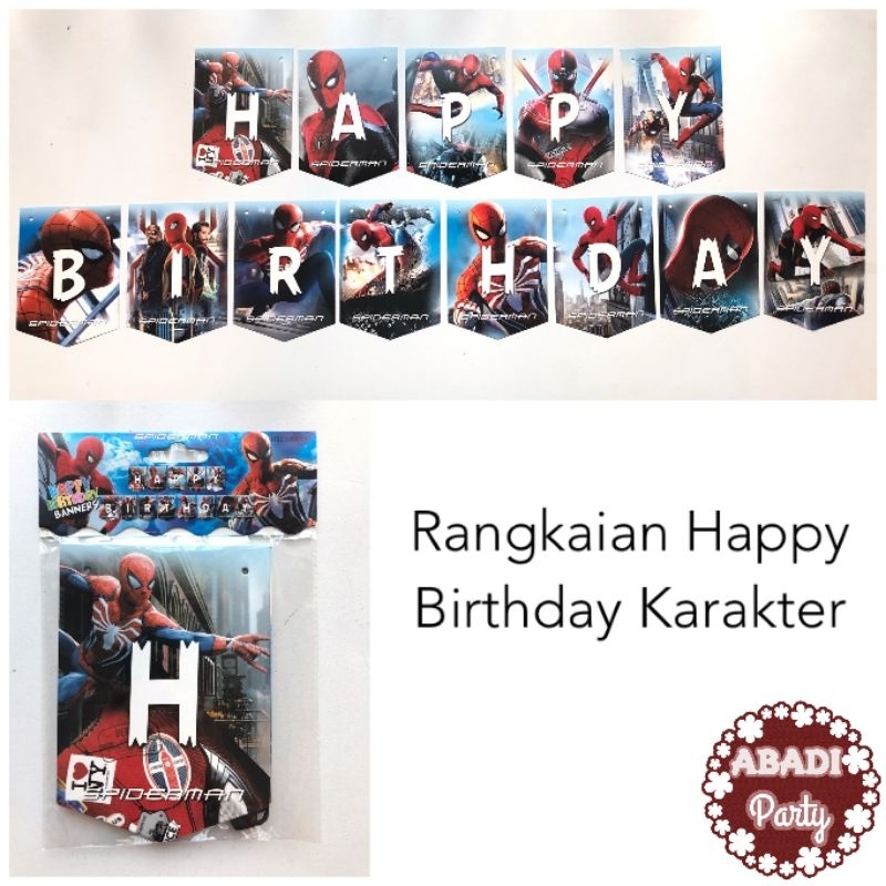 Jual Rangkaian HBD Segi5 Karakter Cowo / Banner Kertas Tayo / Banner ...