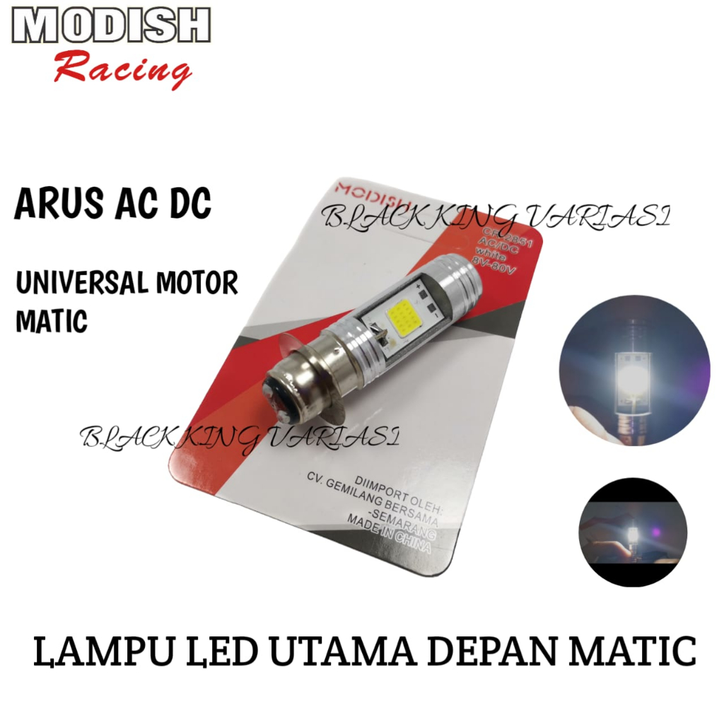 Jual Lampu Utama H6 Ac Dc Lampu Depan H6 Motor Bebek Matic 2 Sisi Lampu LED Utama Depan 2 Led ...