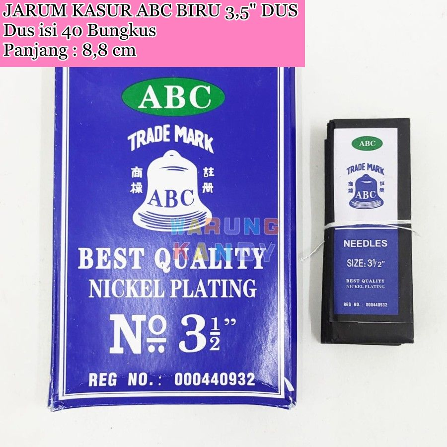 Jual JARUM KASUR ABC BIRU 3,5" DUS | Shopee Indonesia