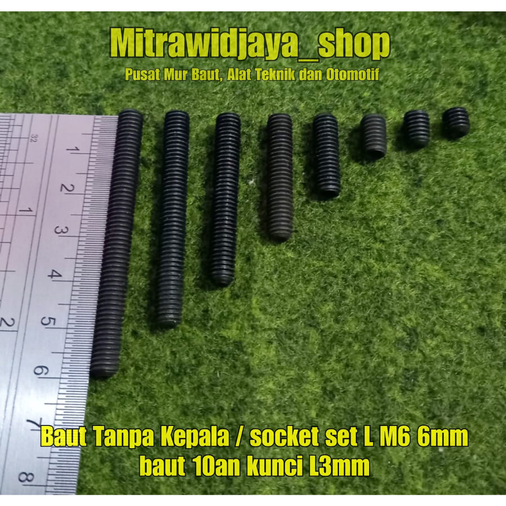 Jual baut socket set L screw 6mm M6 m6x6,8,10,12,15, 20, 30, 40, 50,60 ...