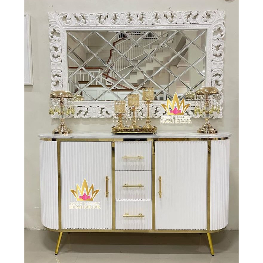 Jual BUFFET TERBARU MINIMALIS SET KACA BAVEL JATI | Shopee Indonesia