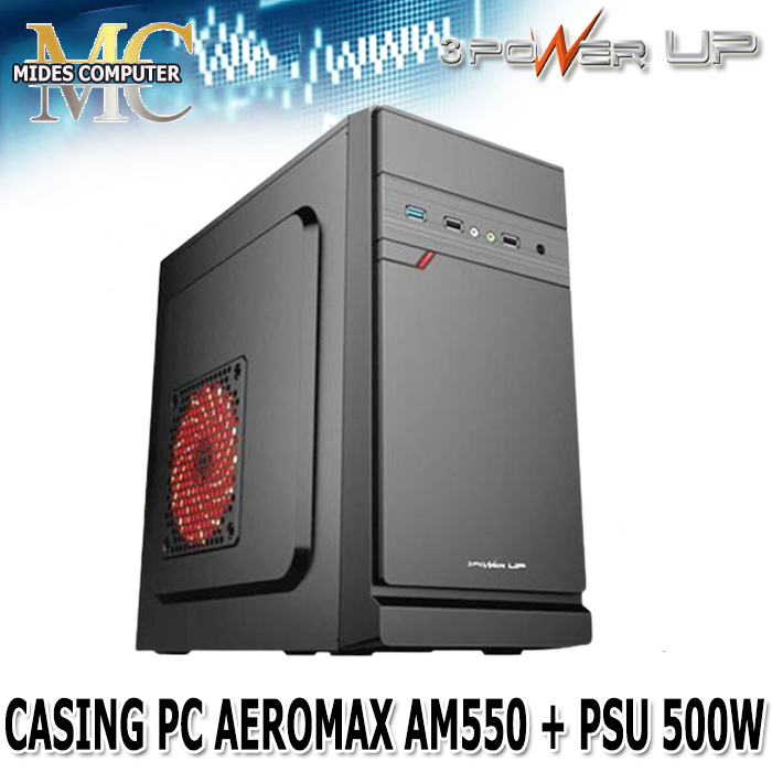 Jual CASING CPU POWER UP + PSU 500W | Shopee Indonesia