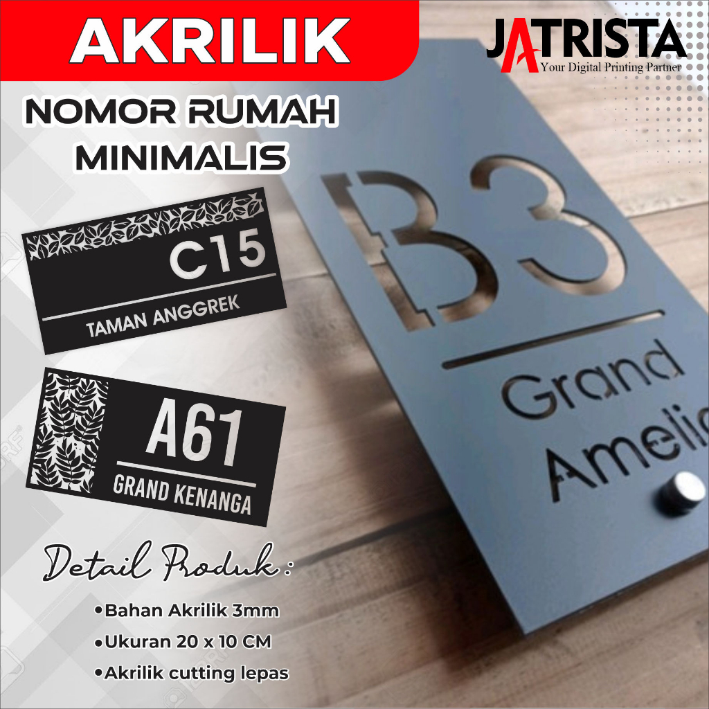 Jual NOMOR RUMAH AKRILIK CUSTOM MINIMALIS DESIGN | Shopee Indonesia