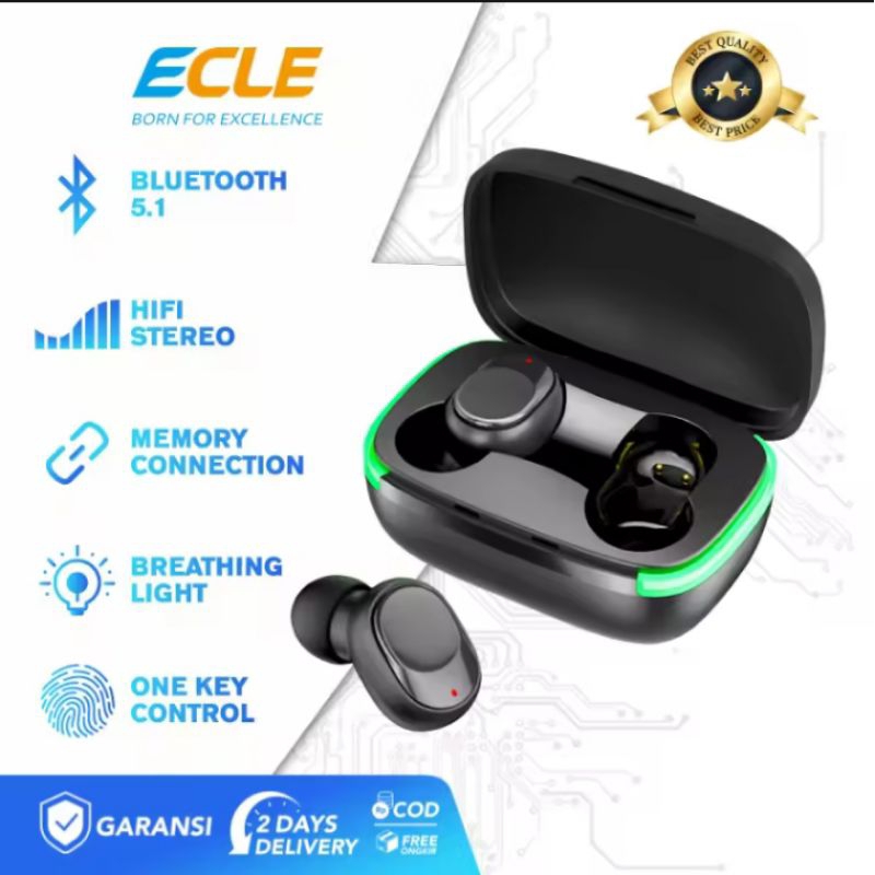 Jual Ecle Y60 TWS Headseat Bluetooth Wireless LED | Shopee Indonesia