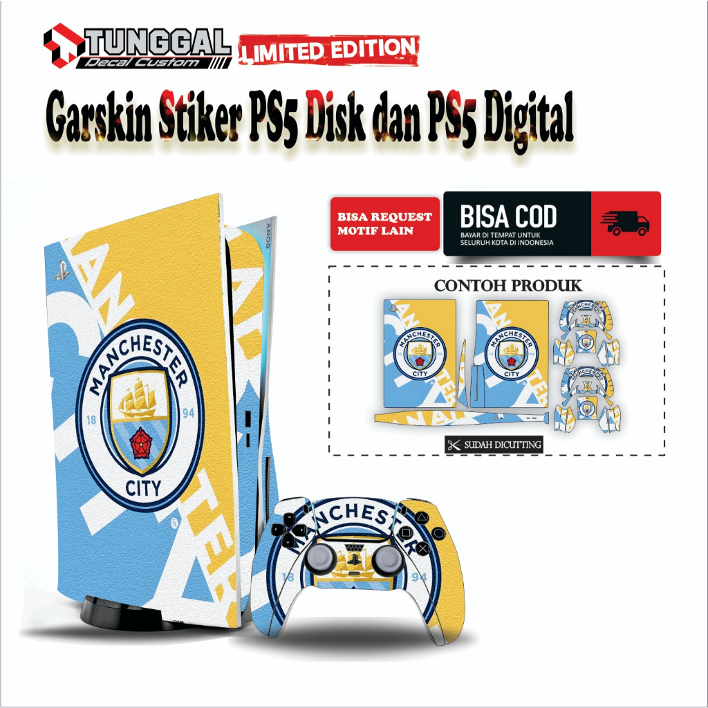 Jual Stiker Garskin Ps5 Disk Ps5 Digital Motif Club SepakBola Bisa ...