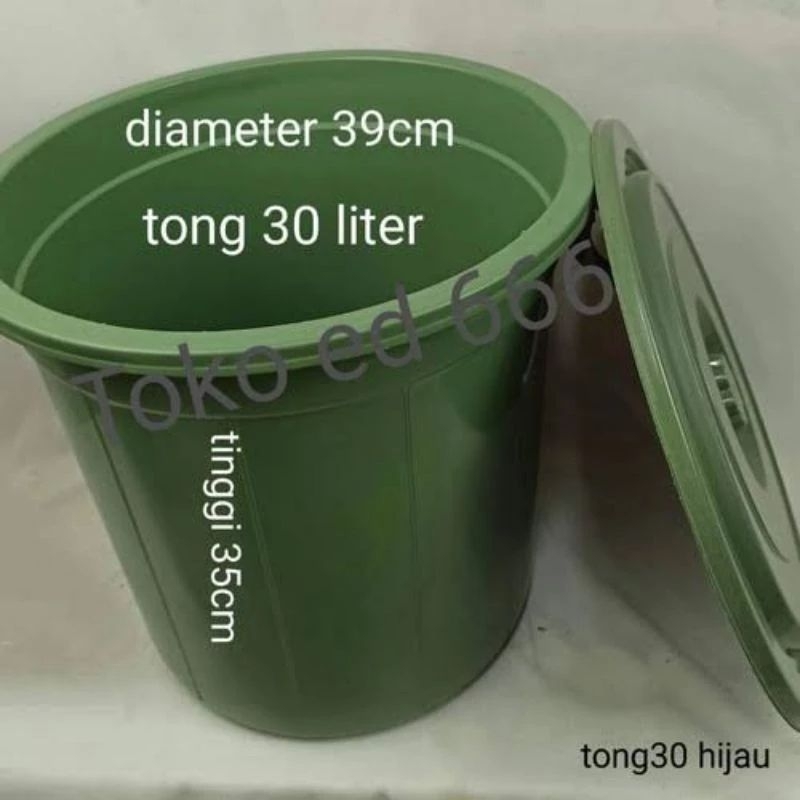 Jual Ember Tutup Hijau UK 30 Liter Tebal Anti Peca | Shopee Indonesia
