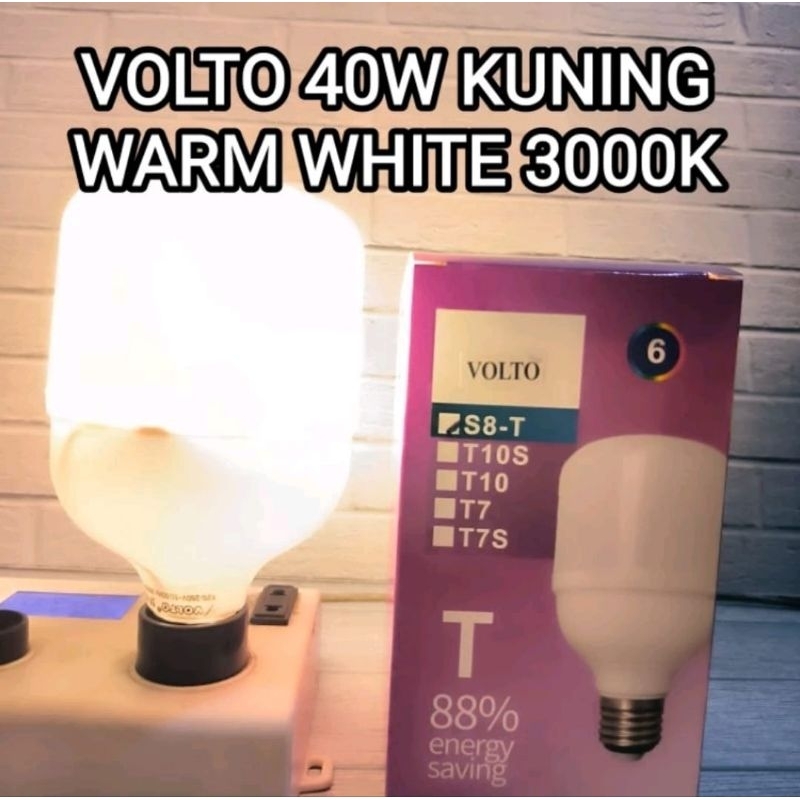 Jual VOLTO Lampu Led Jumbo 40 Watt Cahaya Kuning WW 3000K Berkualitas ...
