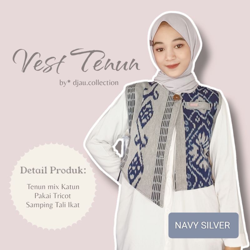 Jual DJAU (NAVY)Vest Tenun Etnik/Rompi Crop/ Rompi Unik | Shopee Indonesia