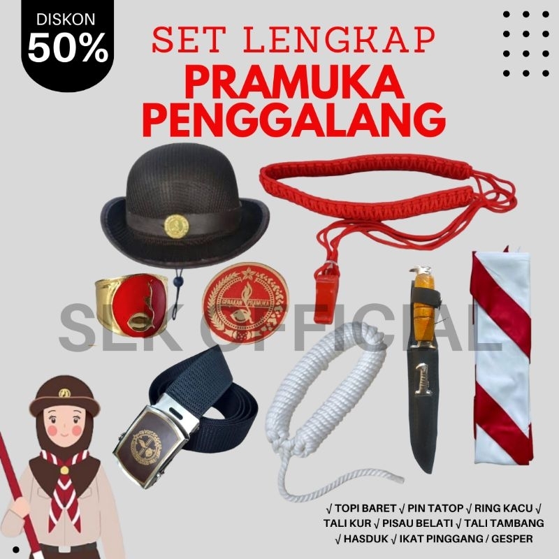 Jual set lengkap pramuka penggalang smp sma / atribut pramuka ...