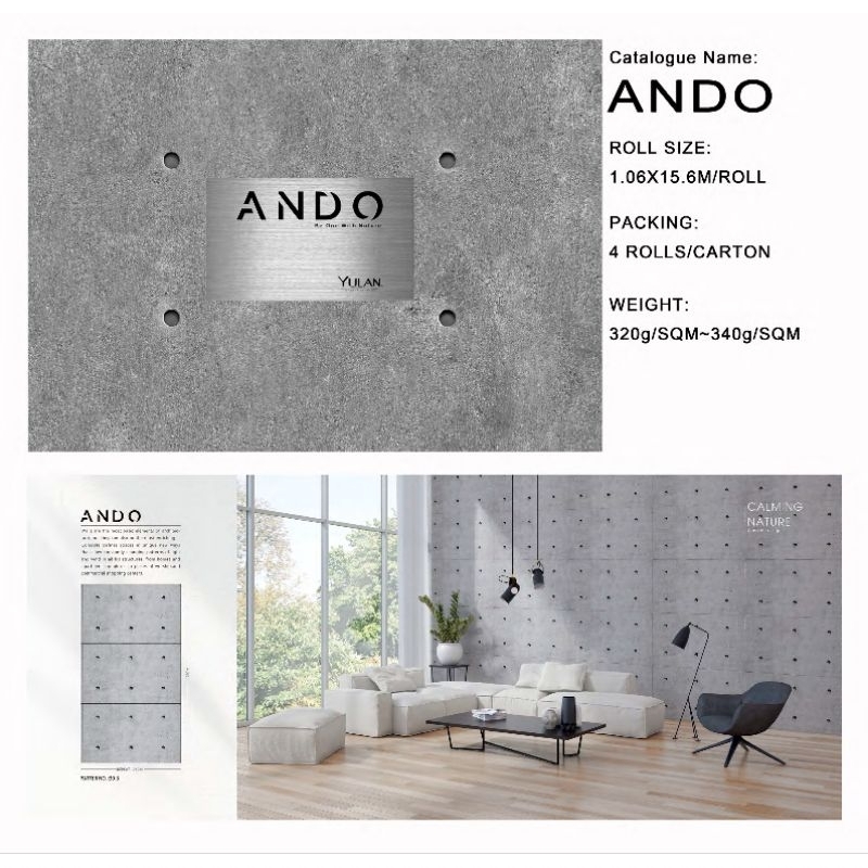 Jual Wallpaper dinding roll besar Wallpaper Ando polos abu abu | Shopee ...