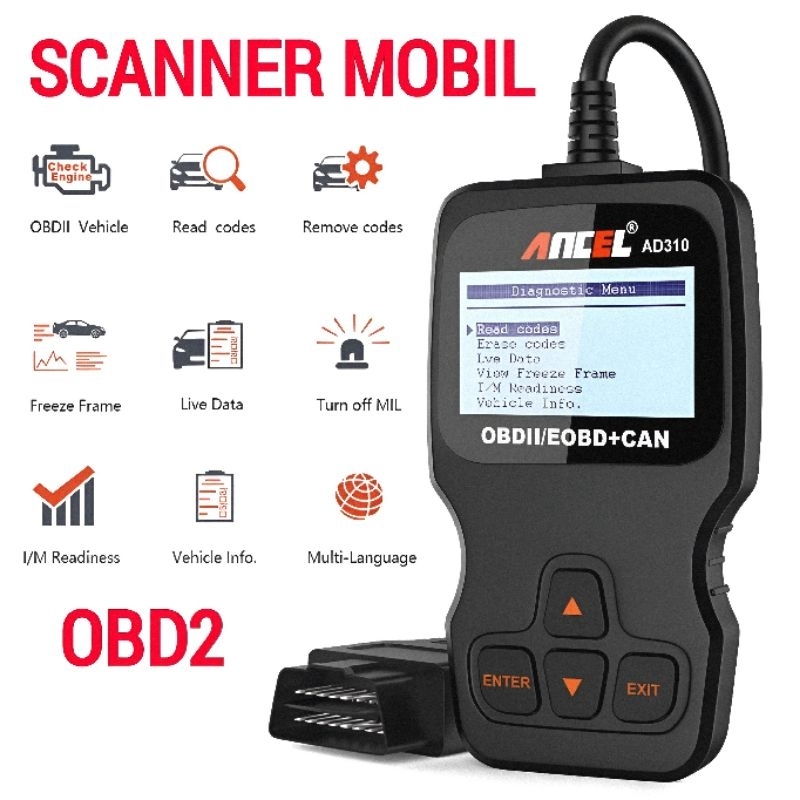 Jual Scaner Mobil OBD2 Scanner Alat Diagnostik Kerusakan Mobil | Shopee Indonesia
