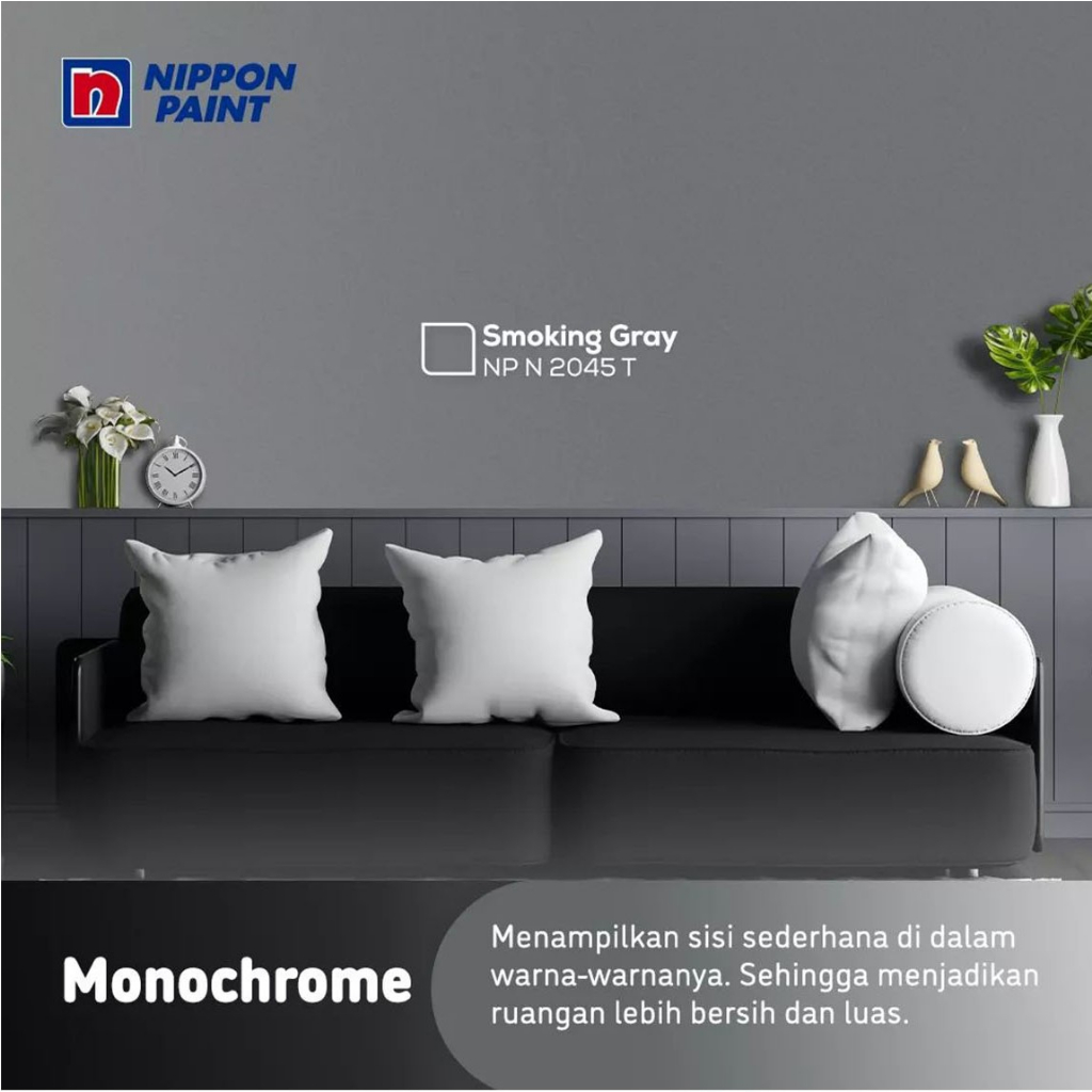 Jual CAT TEMBOK EKSTERIOR NIPPON PAINT - SMOKING GRAY/N2045T | Shopee ...