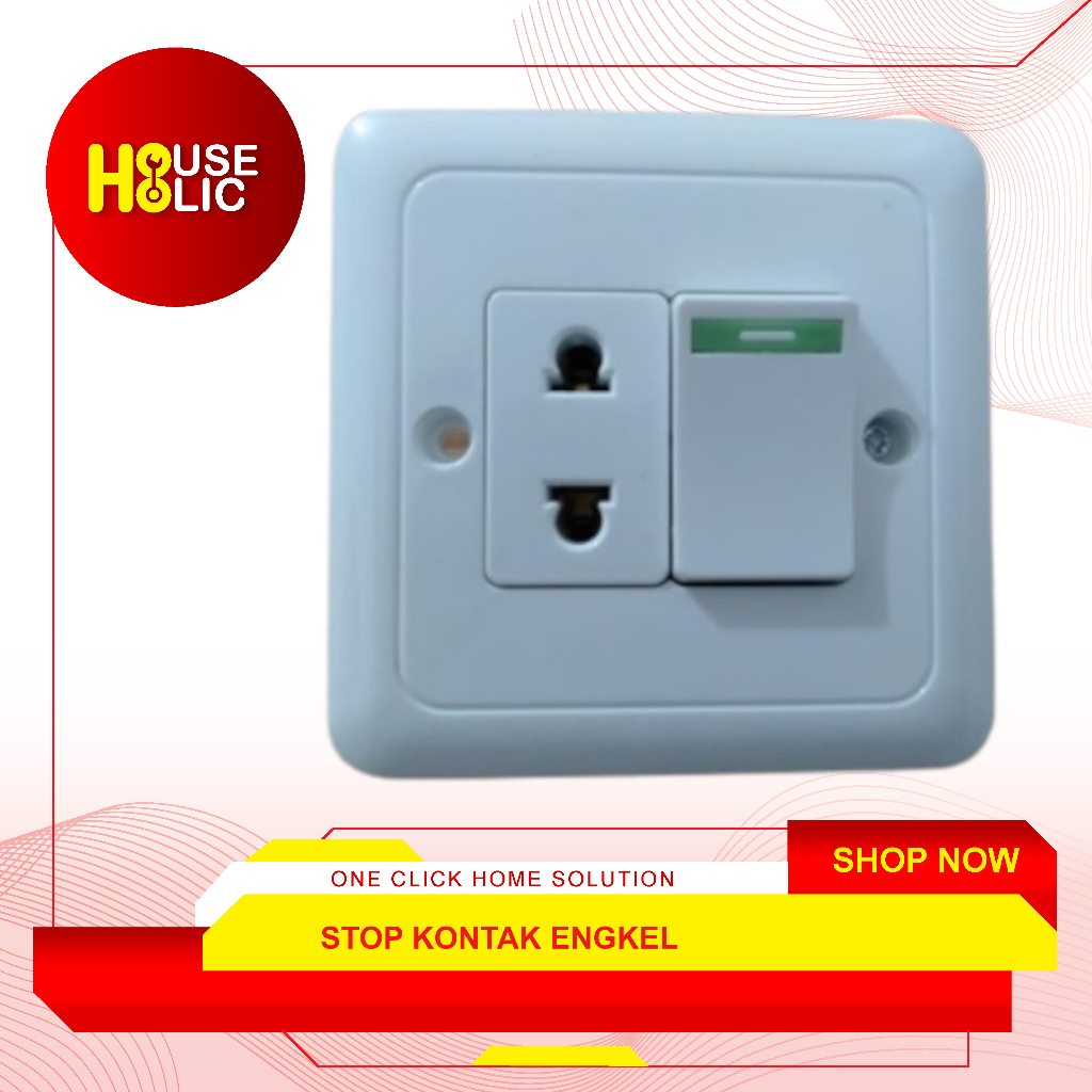 Jual Stop Kontak + Saklar Tunggal 6923 Engkel IB Colokan Listrik ...